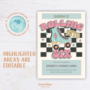 Rolling Into Six Invitation, Let's Roll Invite, 6th Birthday Invite ...