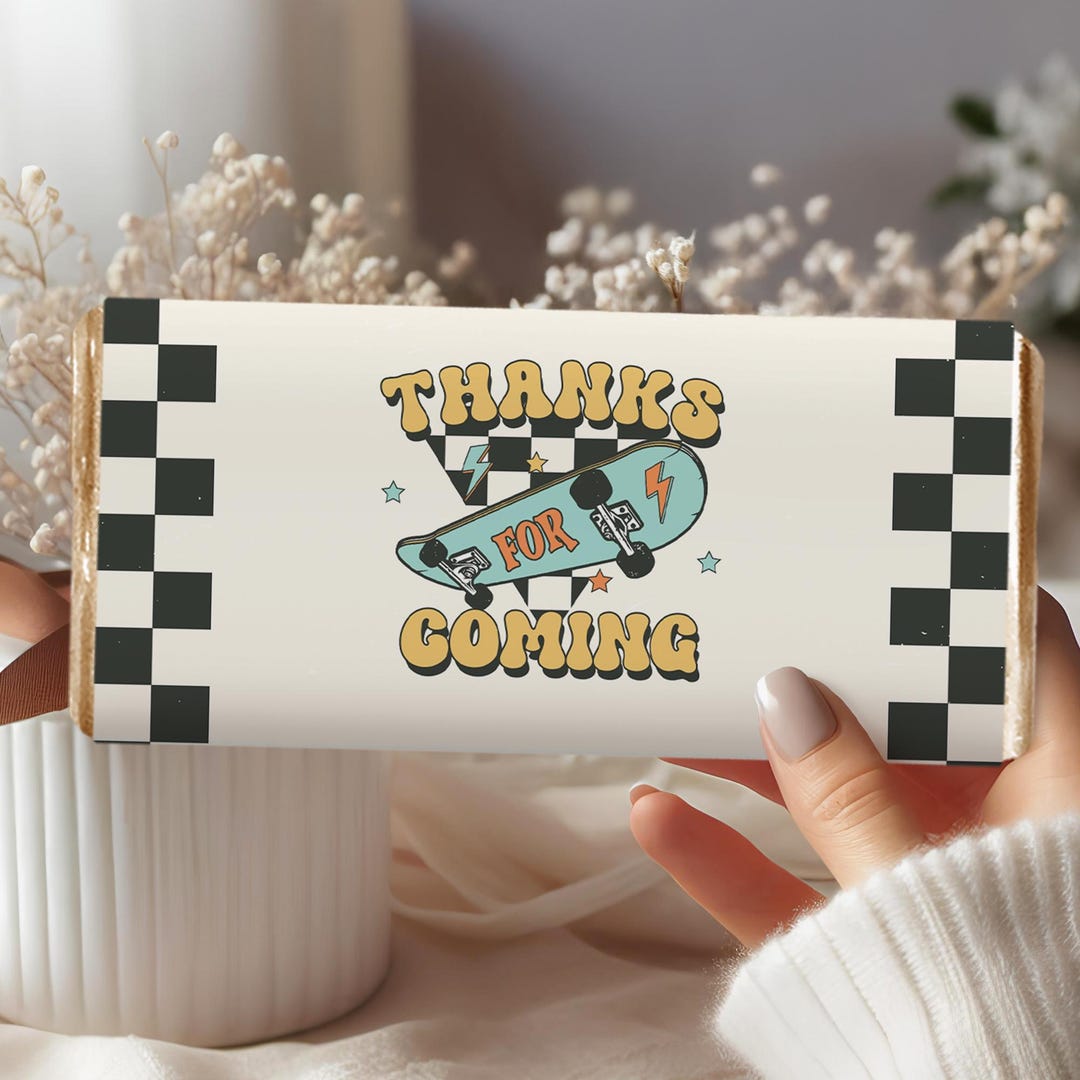 Skateboard Chocolate Bar Wrap, Candy Bar Wrap, Skate Candy Wrappers ...