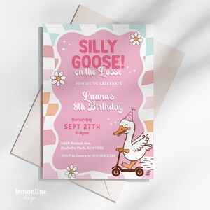 Silly Goose on the Loose Invite, Silly Goose Birthday Invitation, Funny ...