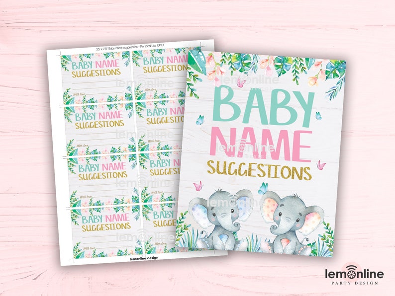 Name Suggestions Sign and Card Gender Reveal Ideas Baby Name | Etsy