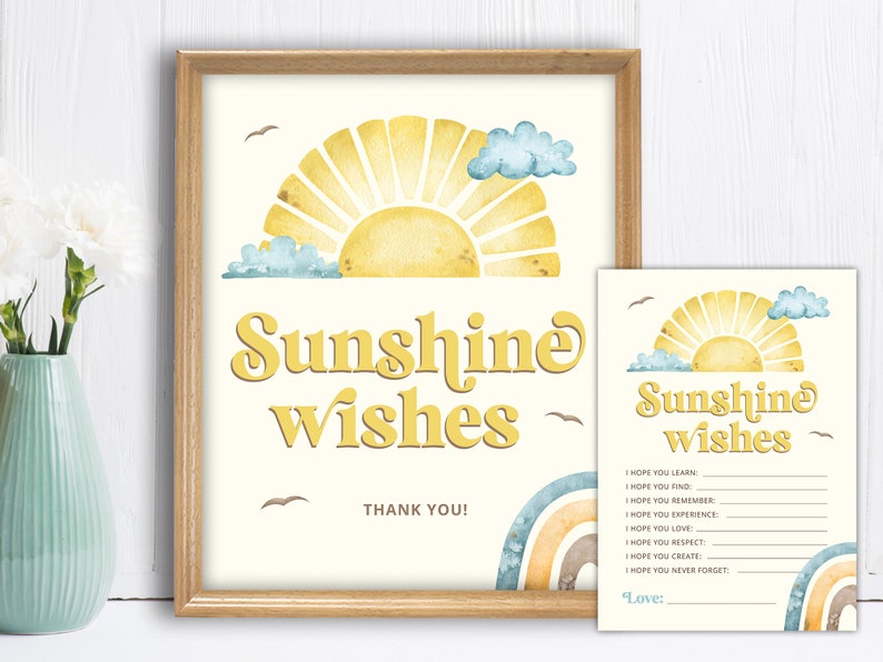 Sun Baby Wishes, Wishes for Baby, Baby Wishes Card and Sign, Sunshine ...