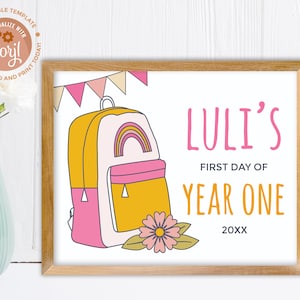 EDITABLE First Day of School Sign Printable, Back to School Sign ...