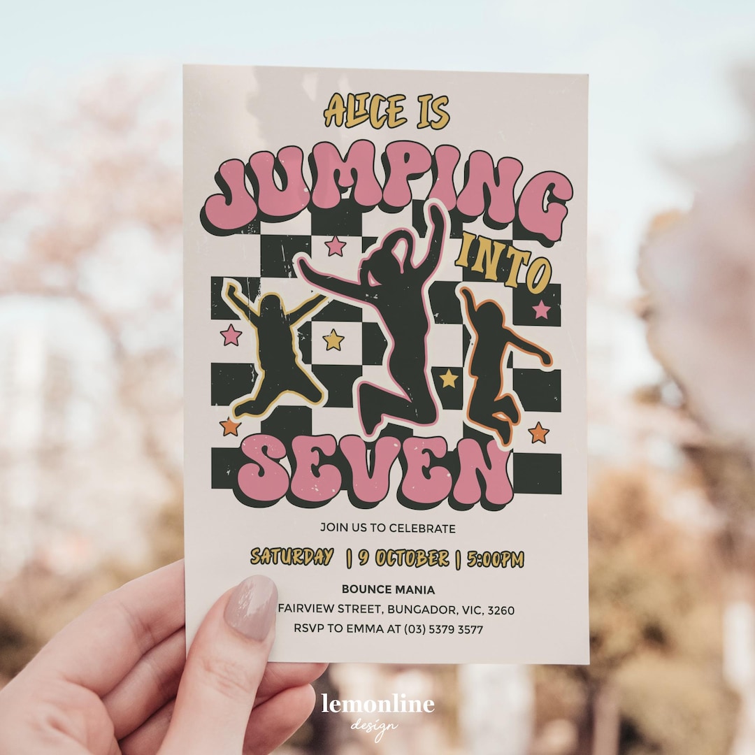 Jumping Invite, Let's Jump Party Invitation, Jump Birthday Party, Let's ...