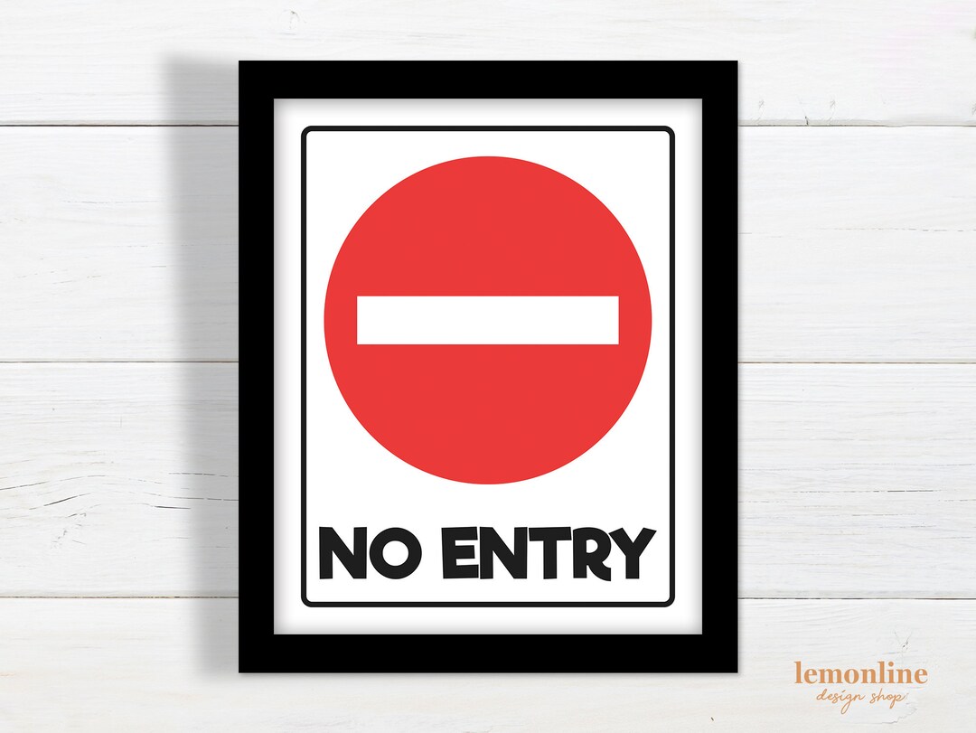 No Entry Sign, Car Birthday Party Decoration, Printable Road Sign, Race ...
