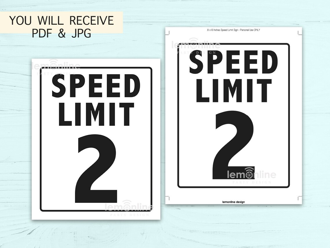 Speed Limit 2 Sign Refuel Here Sign Road Signs birthday | Etsy