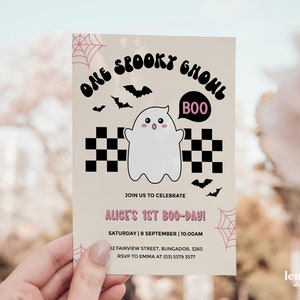 Spooky One Invite, Spooky Baby Invite, Halloween Birthday Invitation ...