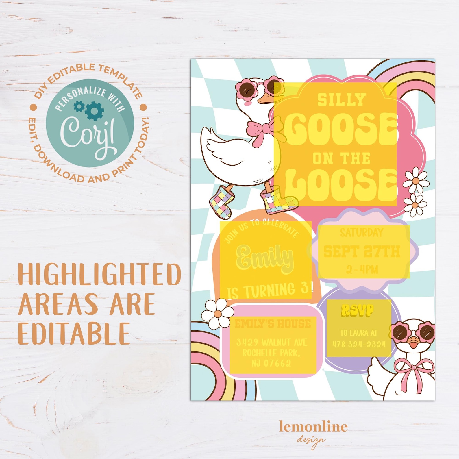 Silly Goose Birthday Invitation, Silly Goose Theme, Silly Goose on the ...