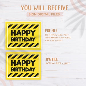 Happy Birthday Road Sign, Construction Party Sign, Road Signs Decor ...