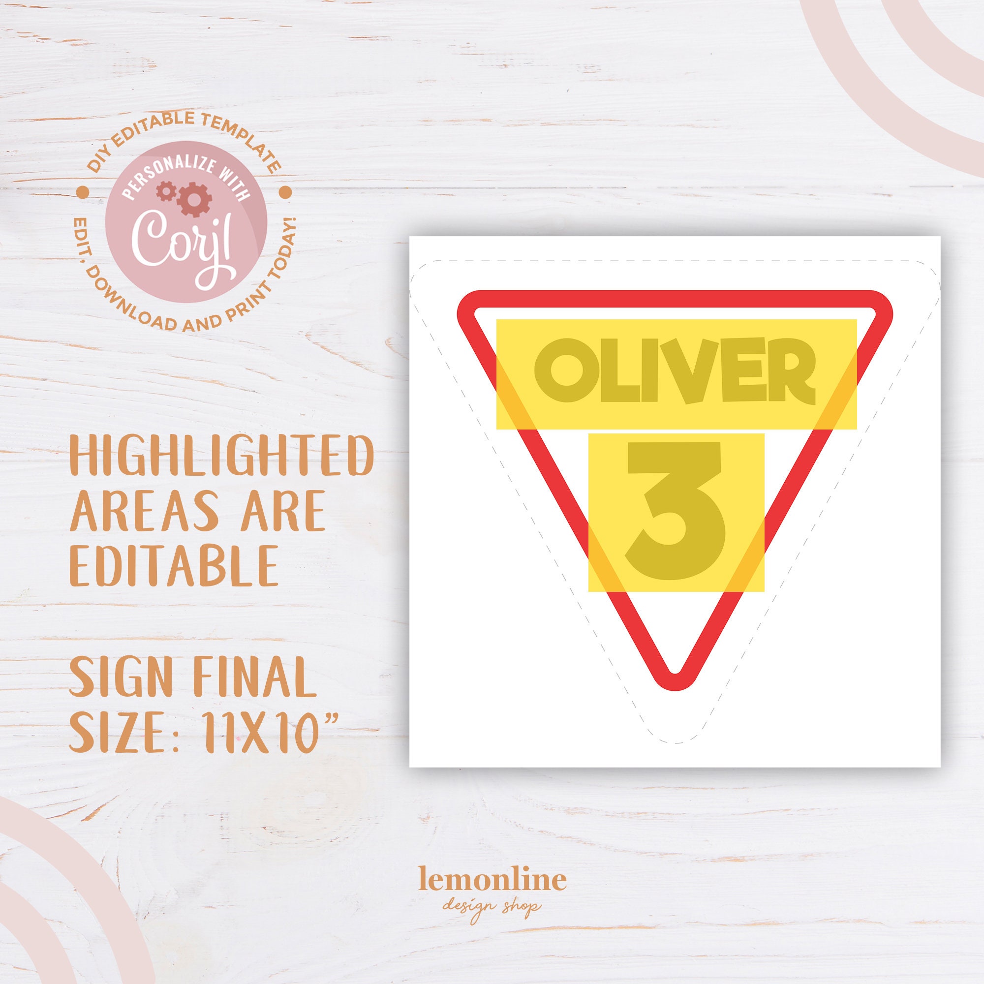 Construction Birthday Road Signs