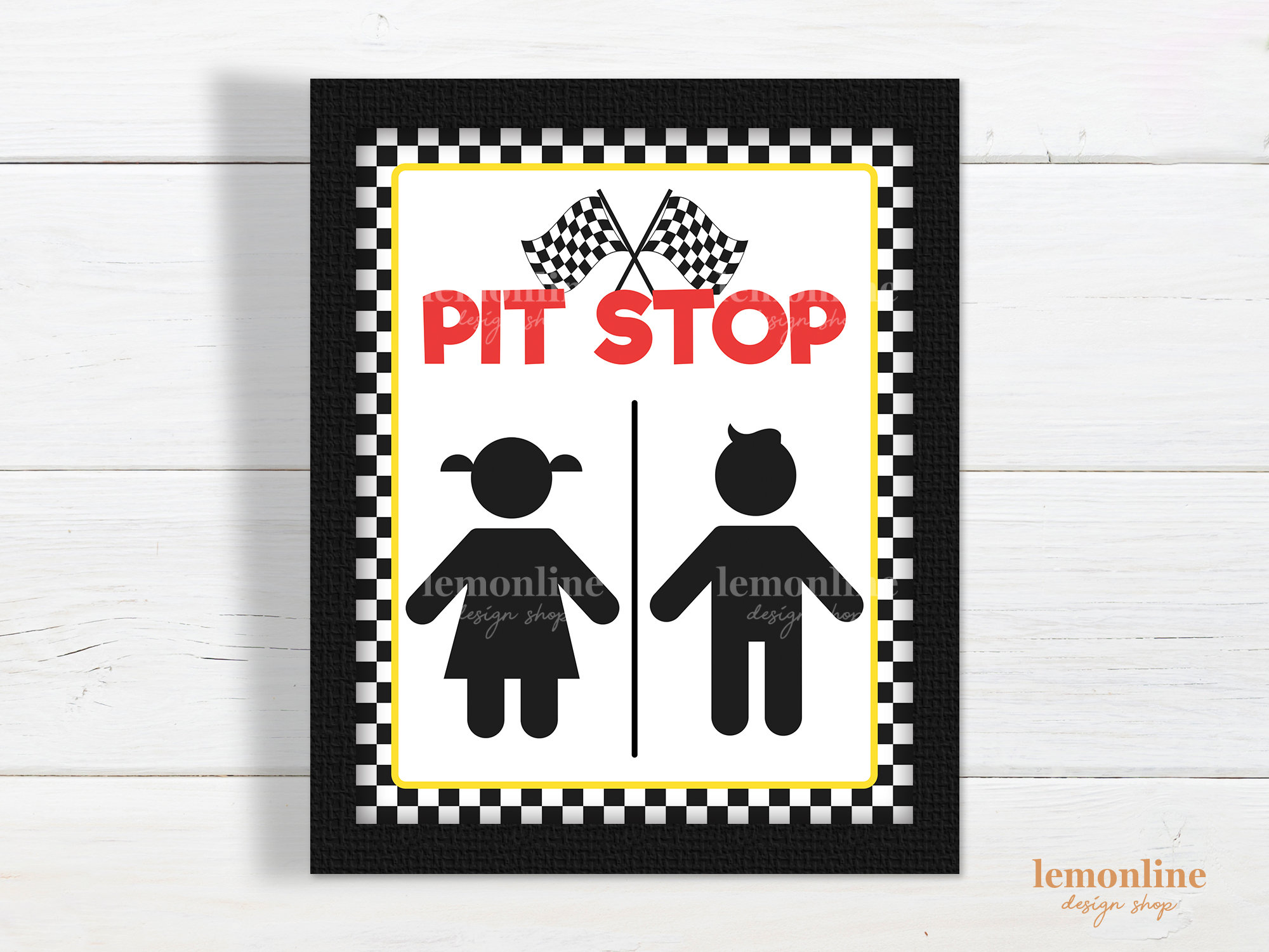 Pit Stop Sign, Race Car Birthday Party Decoration, Two Fast Birthday ...