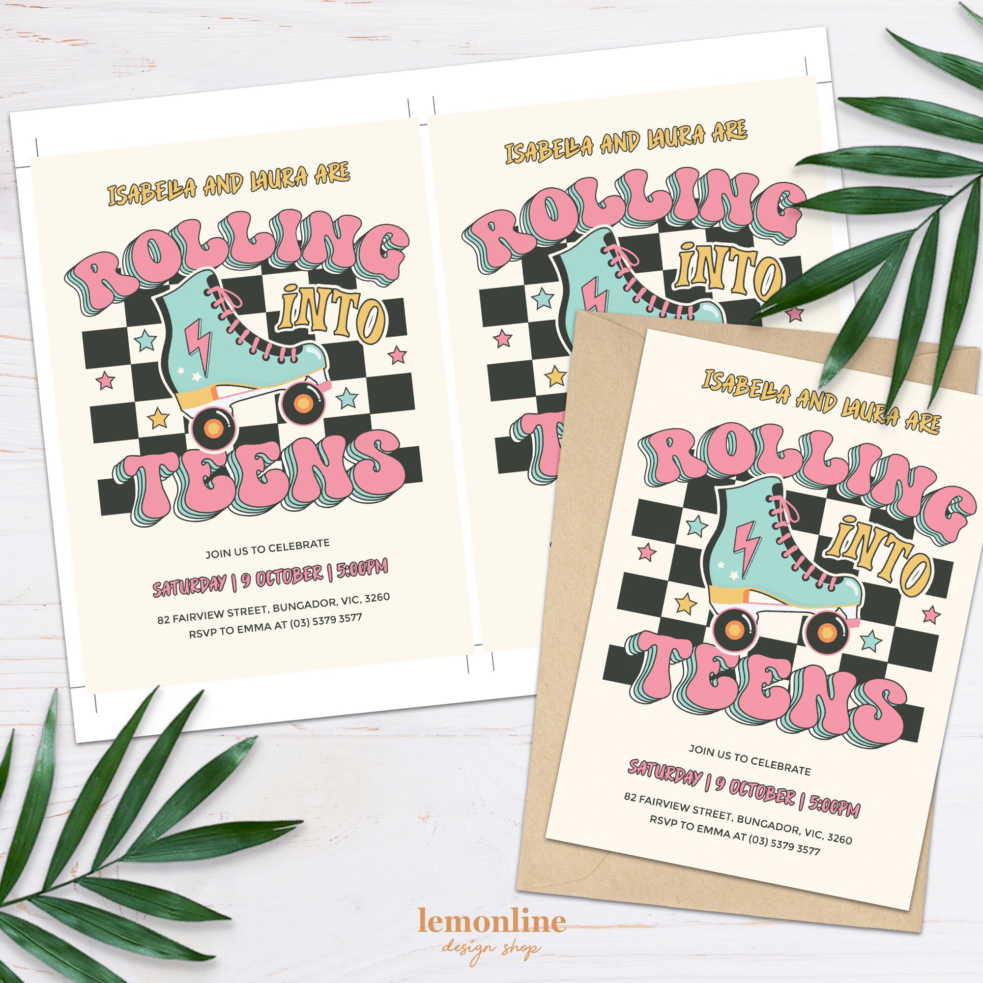 Rolling Into Teens Invitation, Let's Roll Invite, Teen Party Idea ...