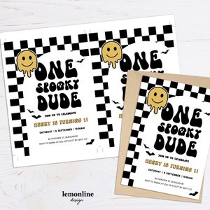 One Spooky Dude Invitation, One Happy Dude Birthday Invite, Spooky Dude ...