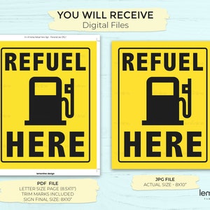 Speed Limit 3 Sign, Refuel Here Sign, Road Signs Birthday Party ...