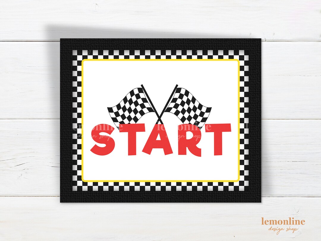 Start Your Engines Race Sign, Race Car Party Decoration, Printable ...