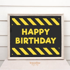 Happy Birthday Road Sign, Construction Party Sign, Road Signs Decor ...
