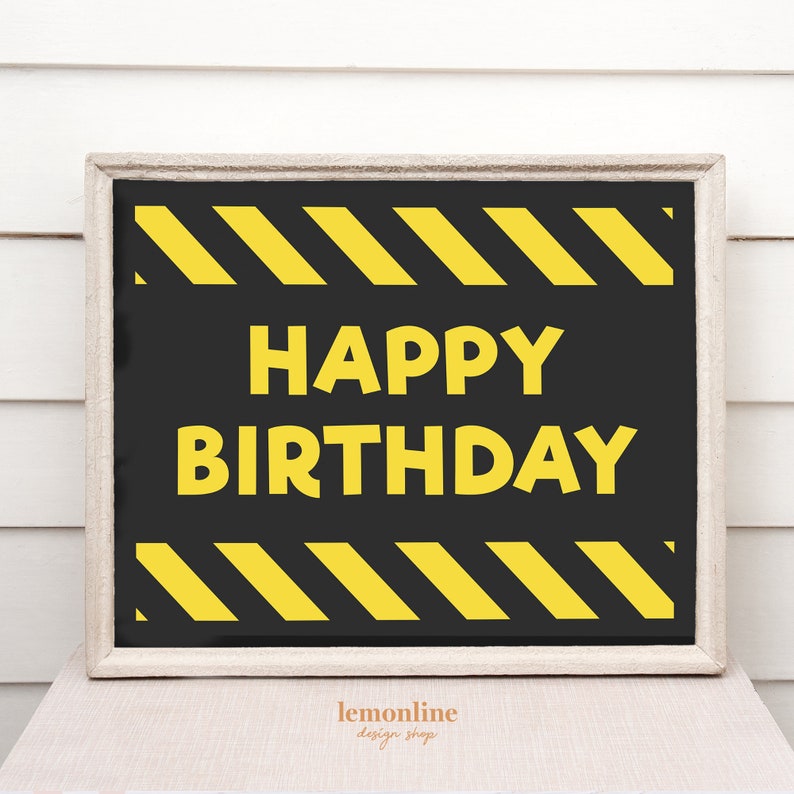 Happy Birthday Road Sign, Construction Party Sign, Road Signs Decor ...