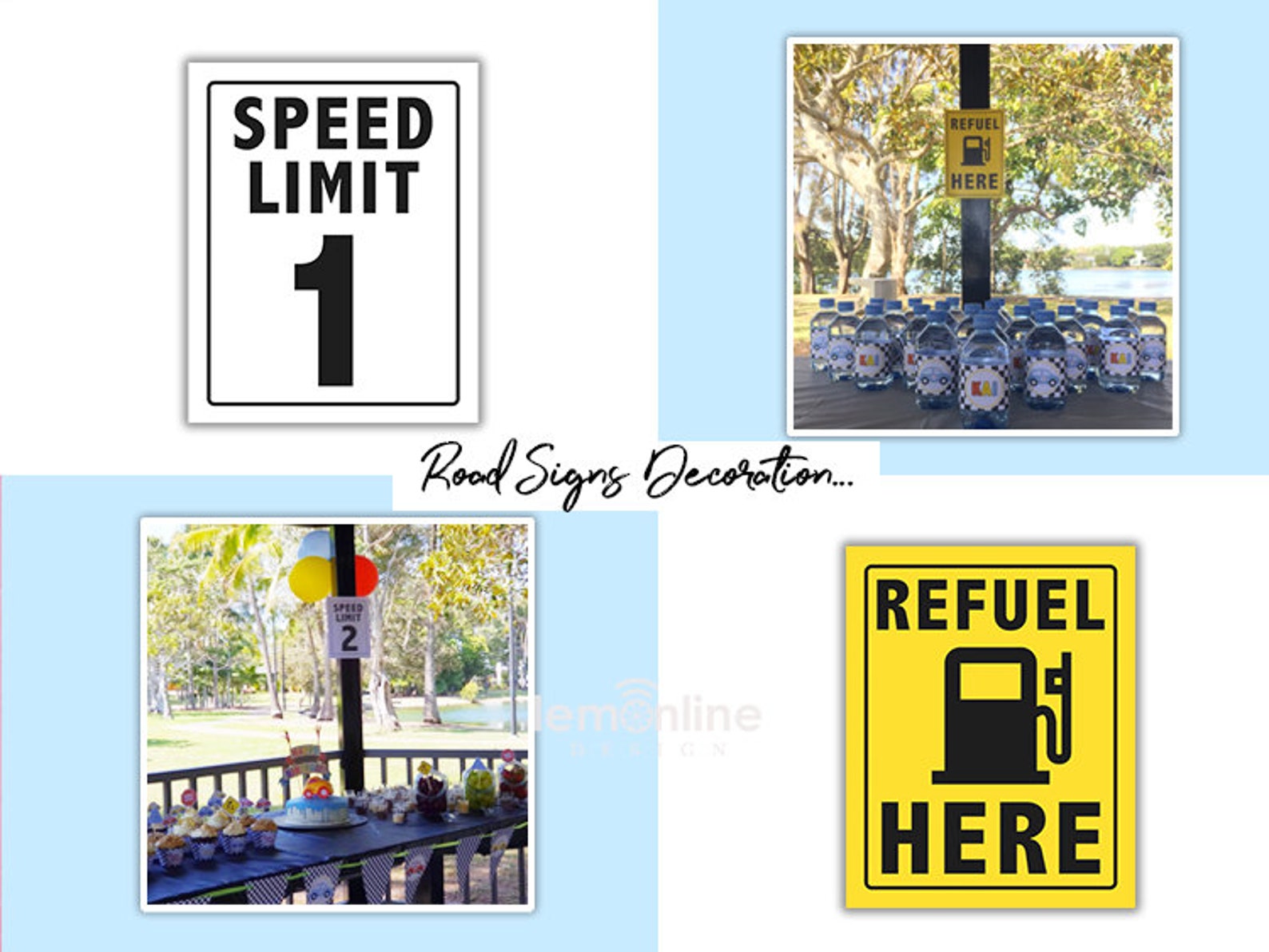 Speed Limit 1 Sign Refuel Here Sign Road Signs birthday | Etsy