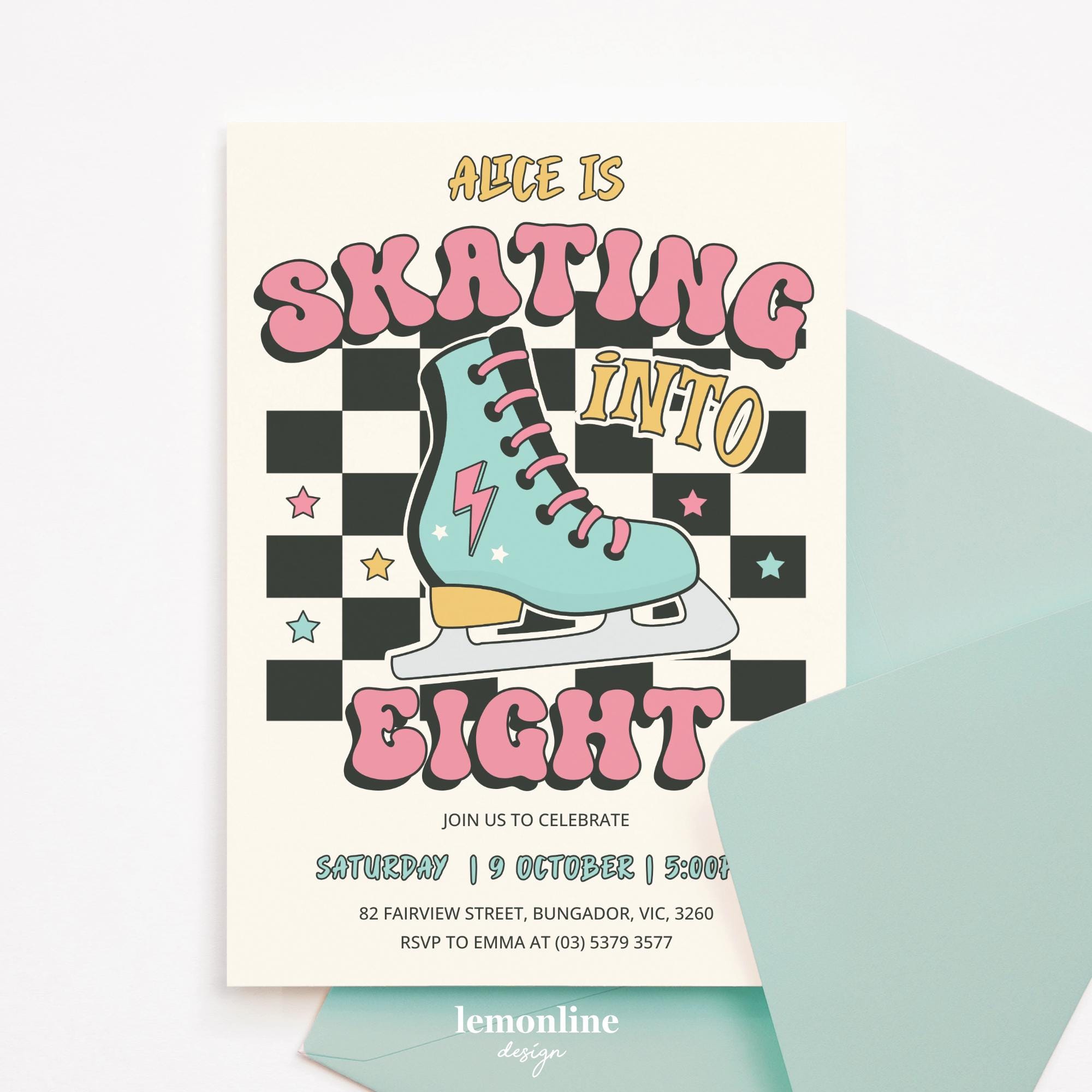 Ice Skate Invitation, Skating Into Any Age Invitation, Ice Skating ...