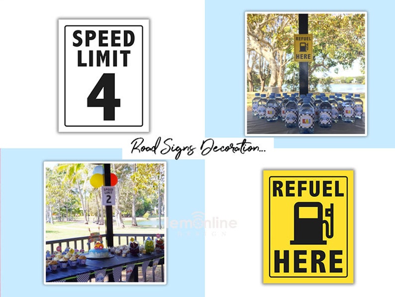 Speed Limit 4 Sign Refuel Here Sign Road Signs Birthday | Etsy