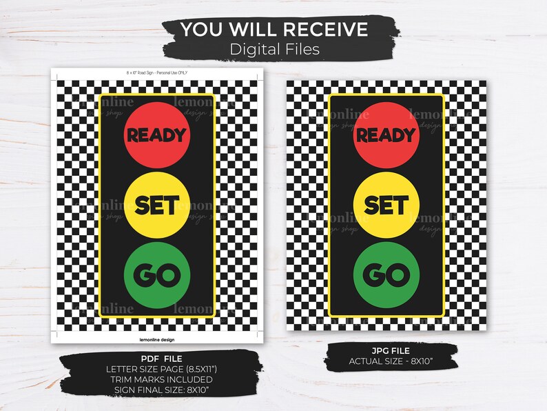 Printable Traffic Light Race Car Birthday Party Decoration - Etsy