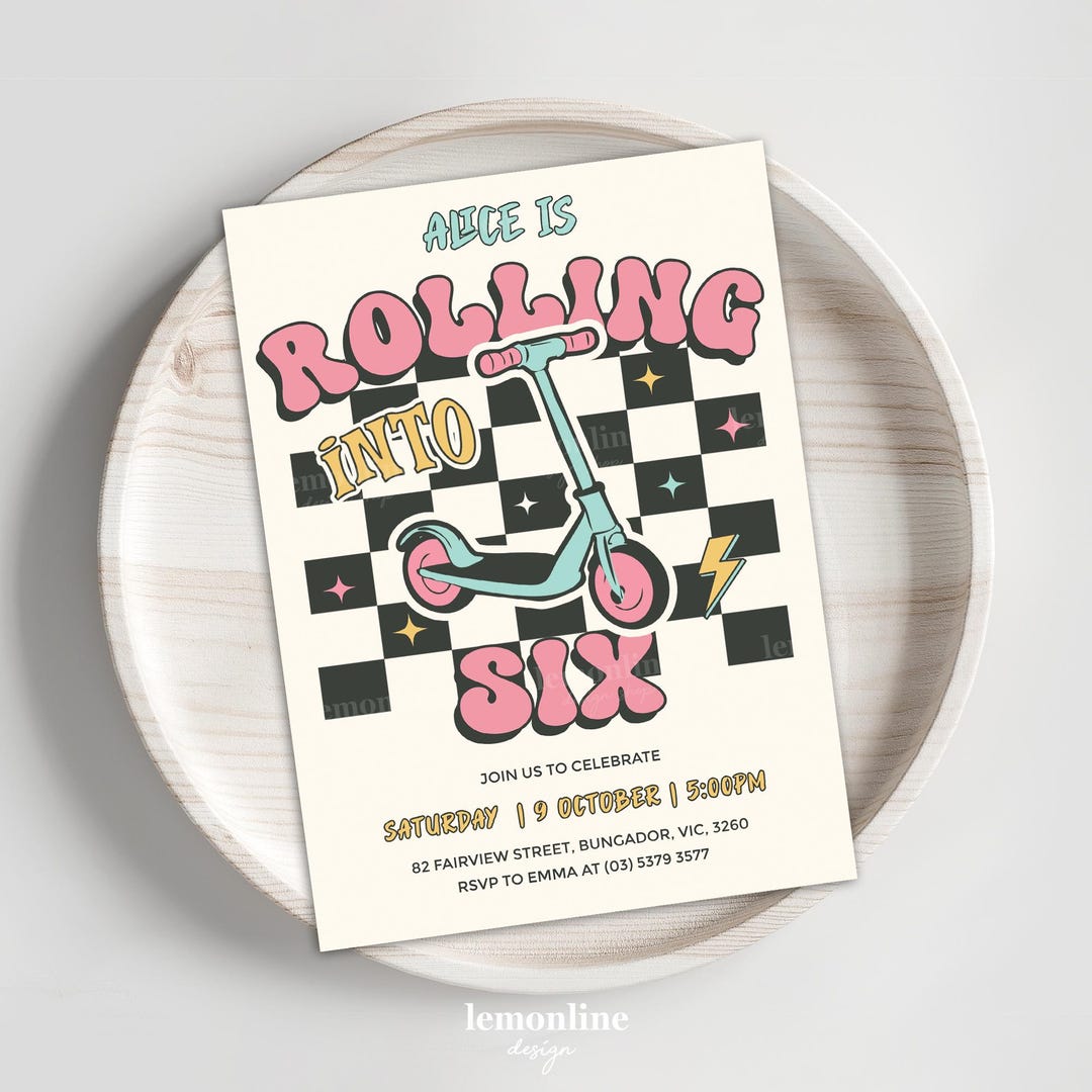 Kick Scooter Birthday Invitation, Scooter Invitation, Scooter Birthday ...