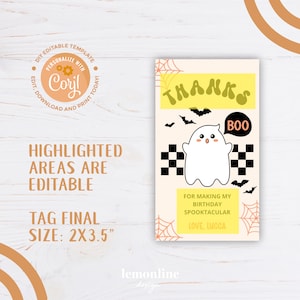 Cute Ghost Thank You Tag, Halloween Gift Tag, Halloween Thank You Tag ...