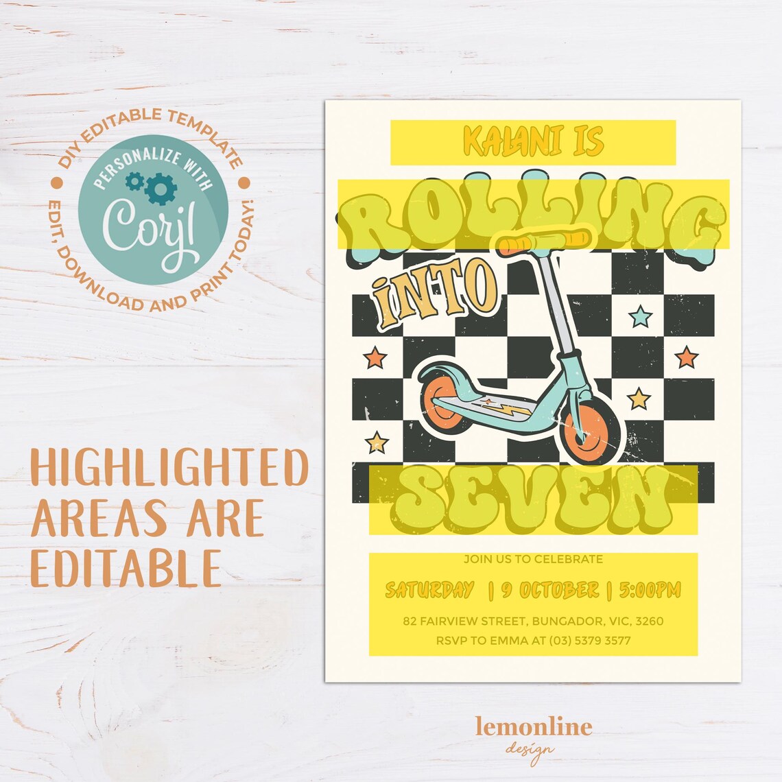 Kick Scooter Birthday Invitation, Scooter Invitation, Scooter Birthday ...