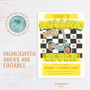 Kick Scooter Birthday Invitation, Scooter Invitation, Scooter Birthday ...