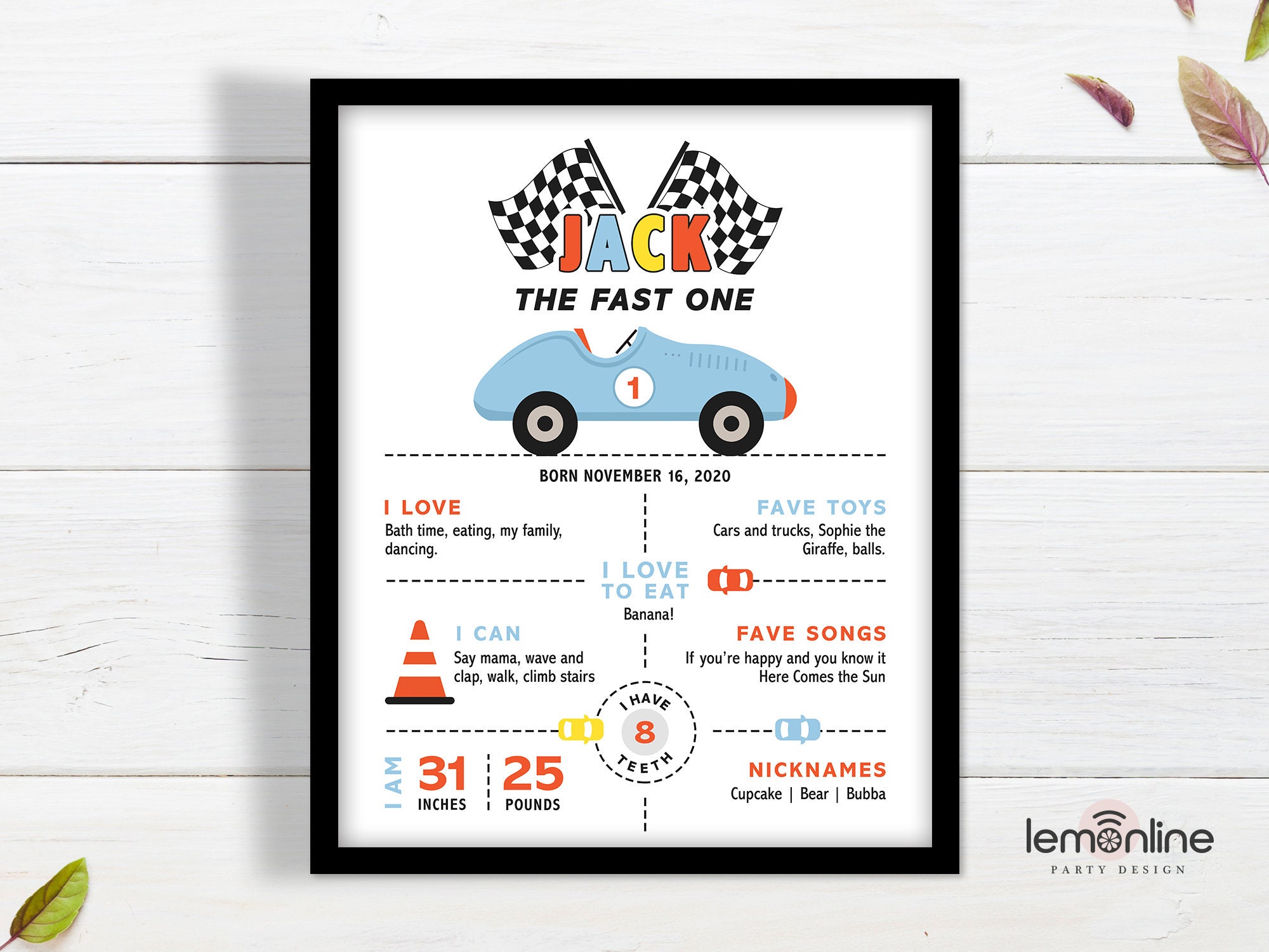 Milestone poster milestone board 1st birthday poster car | Etsy