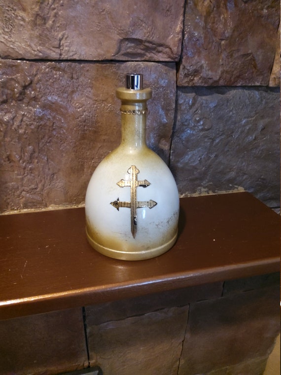 Handmade custom Gold cross D'usse Cognac Lighted bottle | Etsy