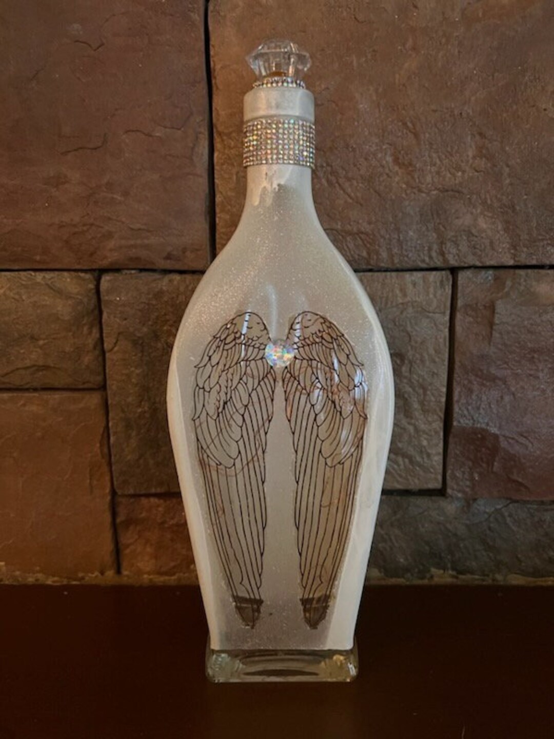 Handmade Upcycled Lighted Bottle Angel Wings Bar Decor Light - Etsy
