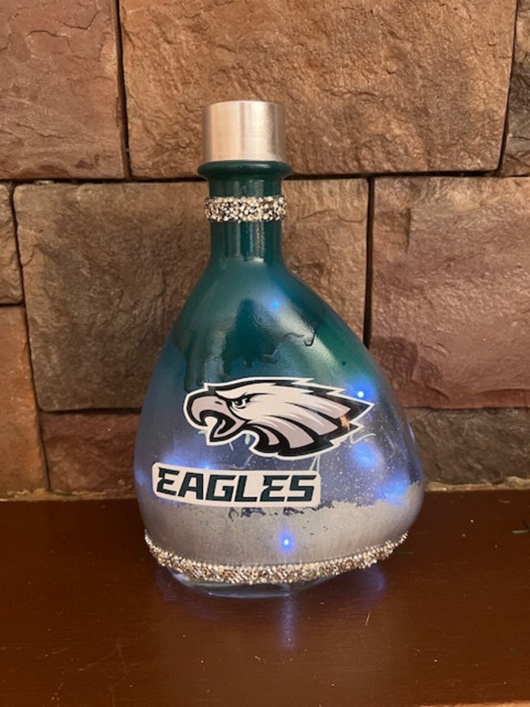 Handmade Upcycled Lighted Bottle Philadelphia Eagles NFL Bar - Etsy
