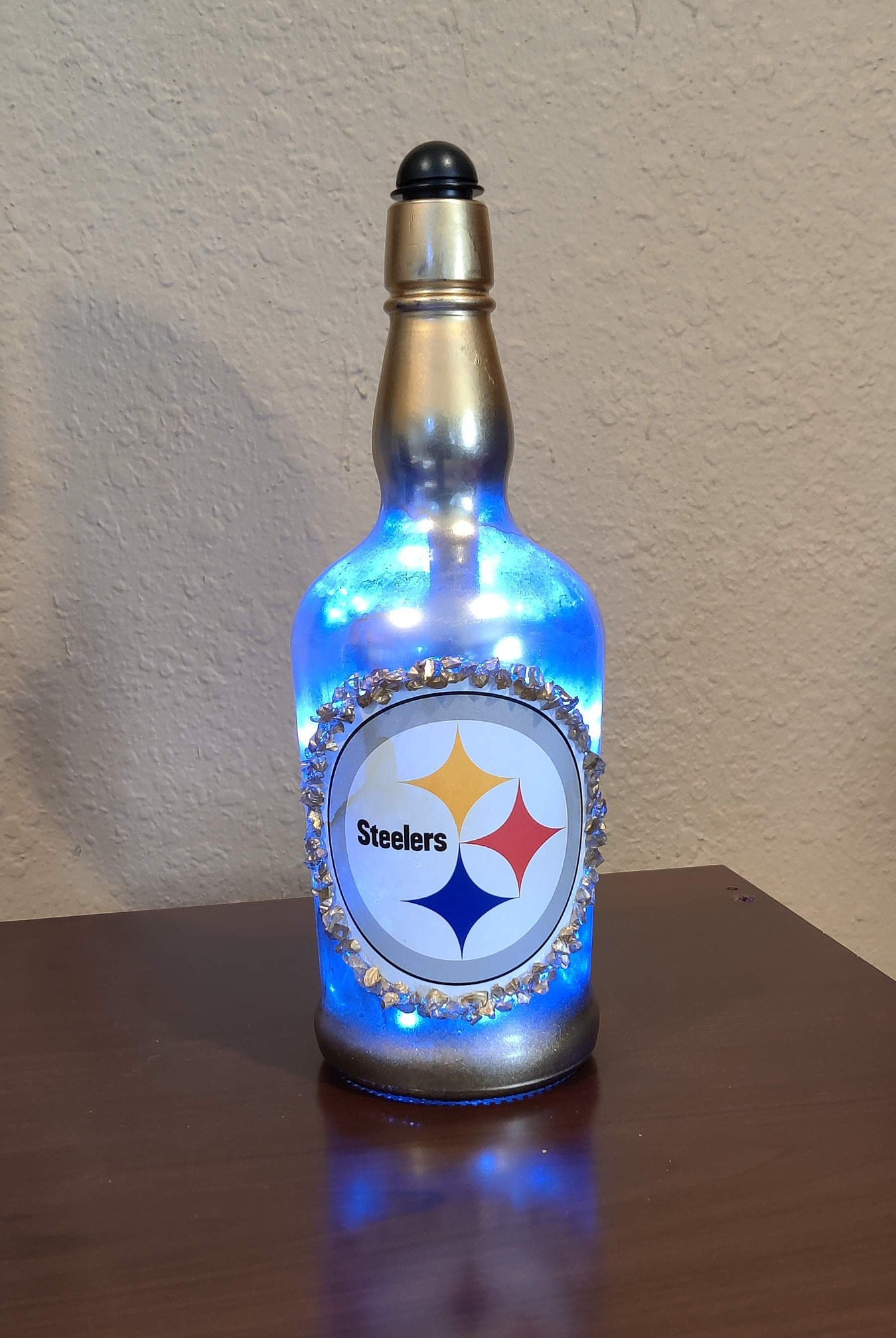 Handmade Upcycled Lighted Bottle Pittsburgh Steelers NFL Bar - Etsy