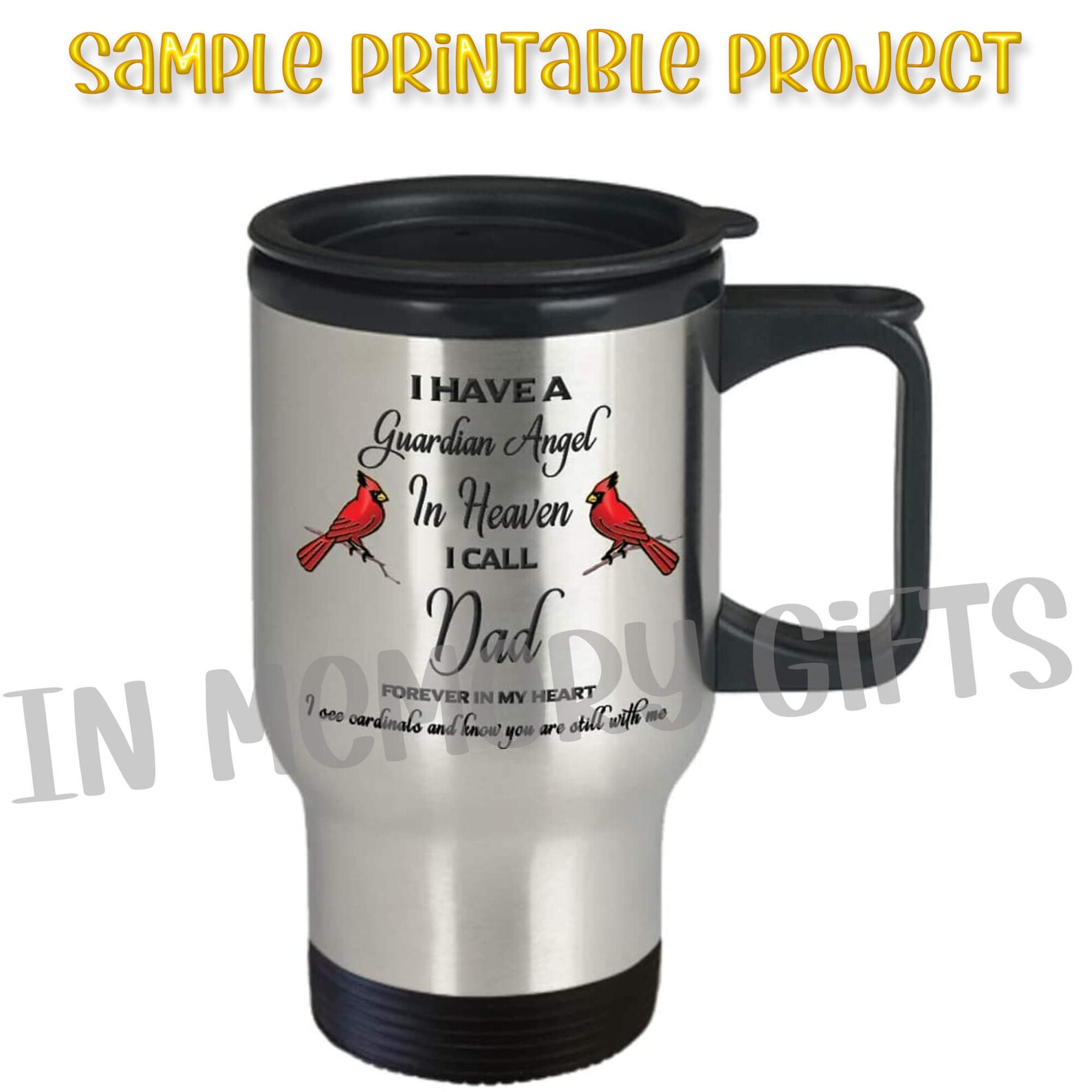 Dad Guardian Angel in Heaven Cardinal in Loving Memory Dad Memorial ...