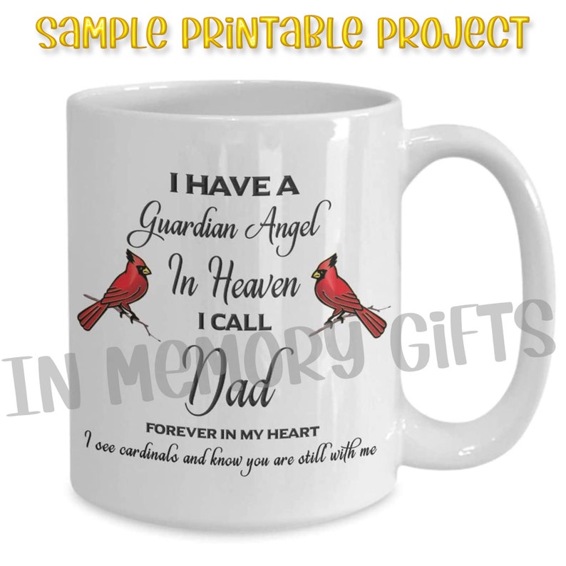 Dad Guardian Angel in Heaven Cardinal in Loving Memory Dad Memorial ...