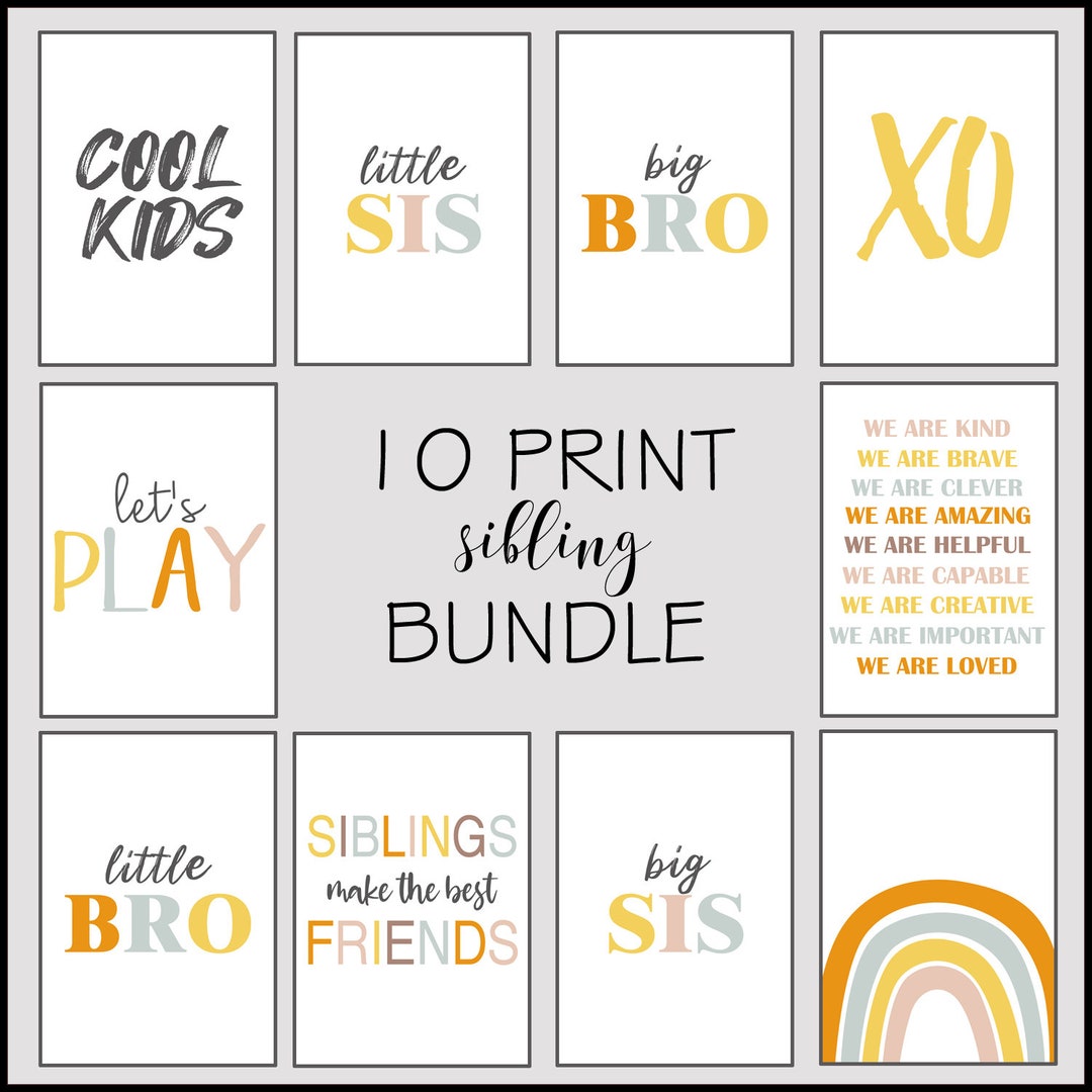 Sibling Print Bundle,playroom Decor, Kids Prints,brothers &sisters ...