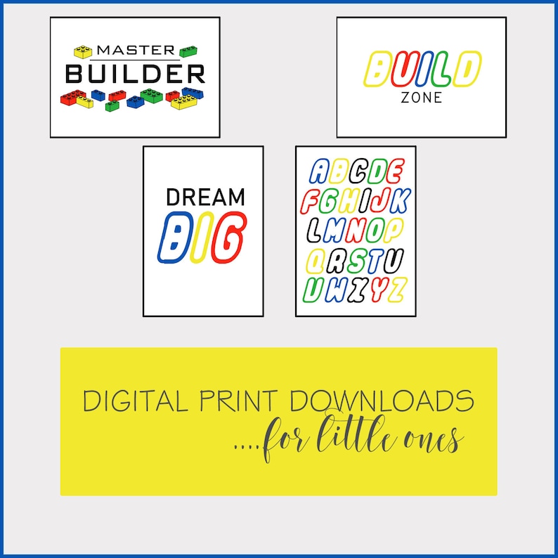 14 Print Building Blocks Playroom Prints, Kids Decor, Wall Art Prints ...
