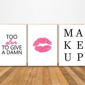 Makeup Themed Prints, Pink Lips, Makeup Wall Art, Beauty Salon Decor ...