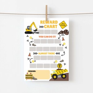 Printable Trucks Reward Chart, Boys Truck Sticker Chart,kids Behaviour ...