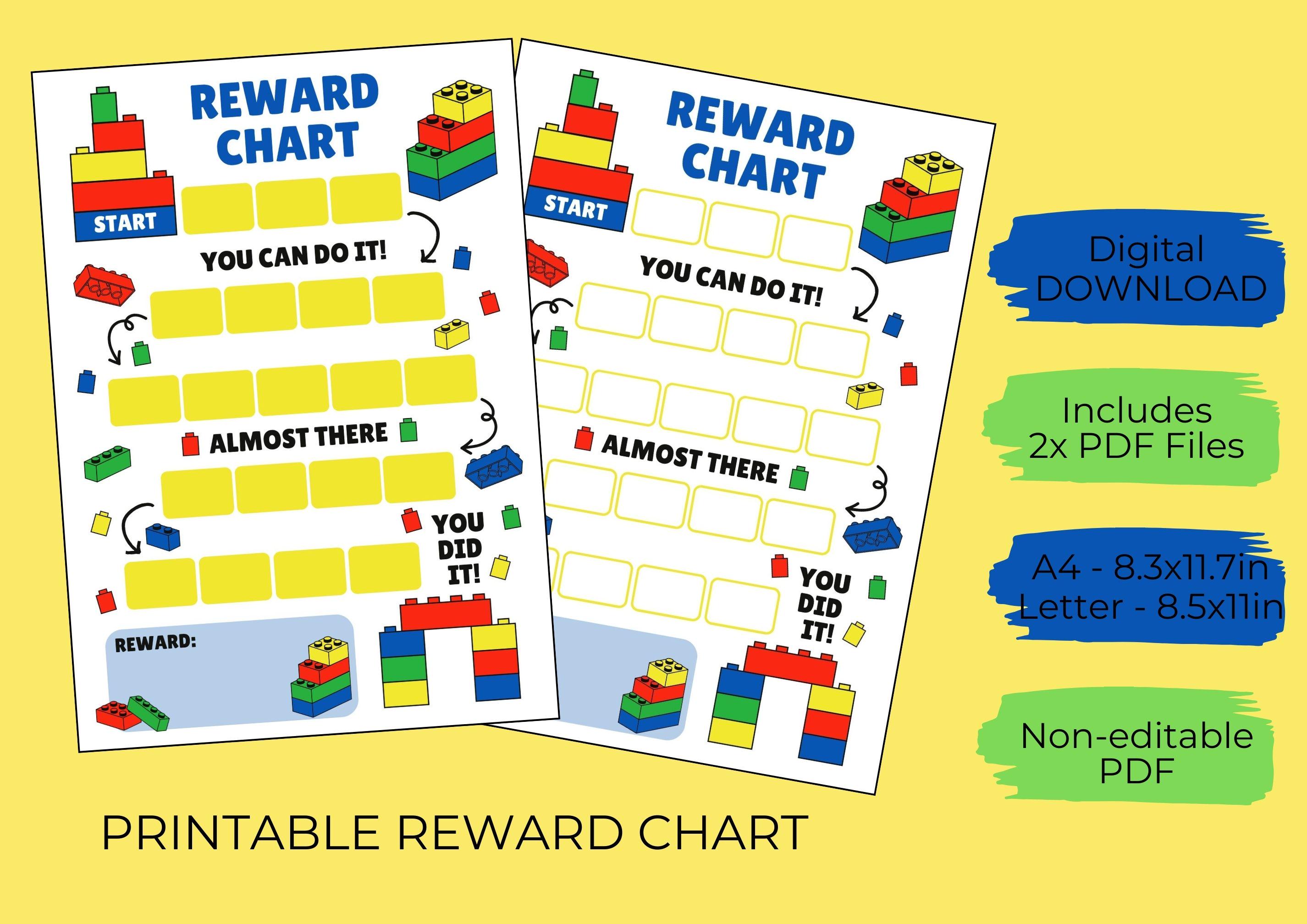 Building Blocks Reward Chart, Block Sticker Chart,kids Behaviour Chart ...