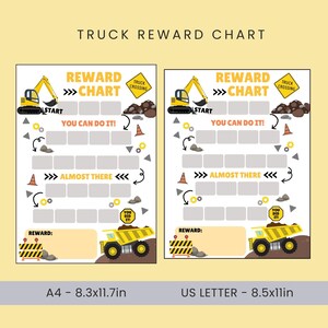 Printable Trucks Reward Chart, Boys Truck Sticker Chart,kids Behaviour ...