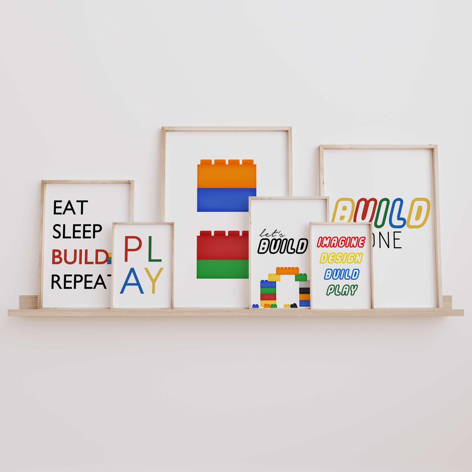 Kids Building Blocks Prints, Bedroom Posters, Block Posters, Block ...