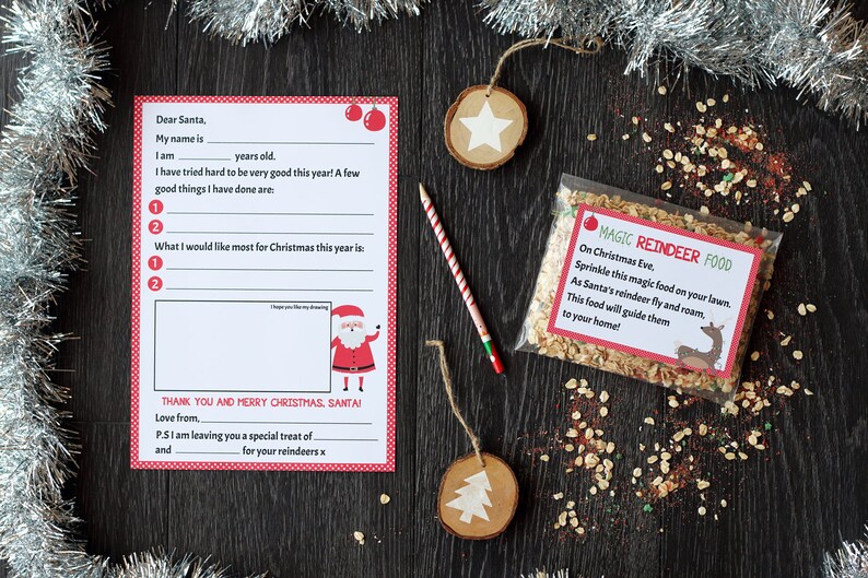 Magic Reindeer Food & Letter to Santa Printable Christmas - Etsy