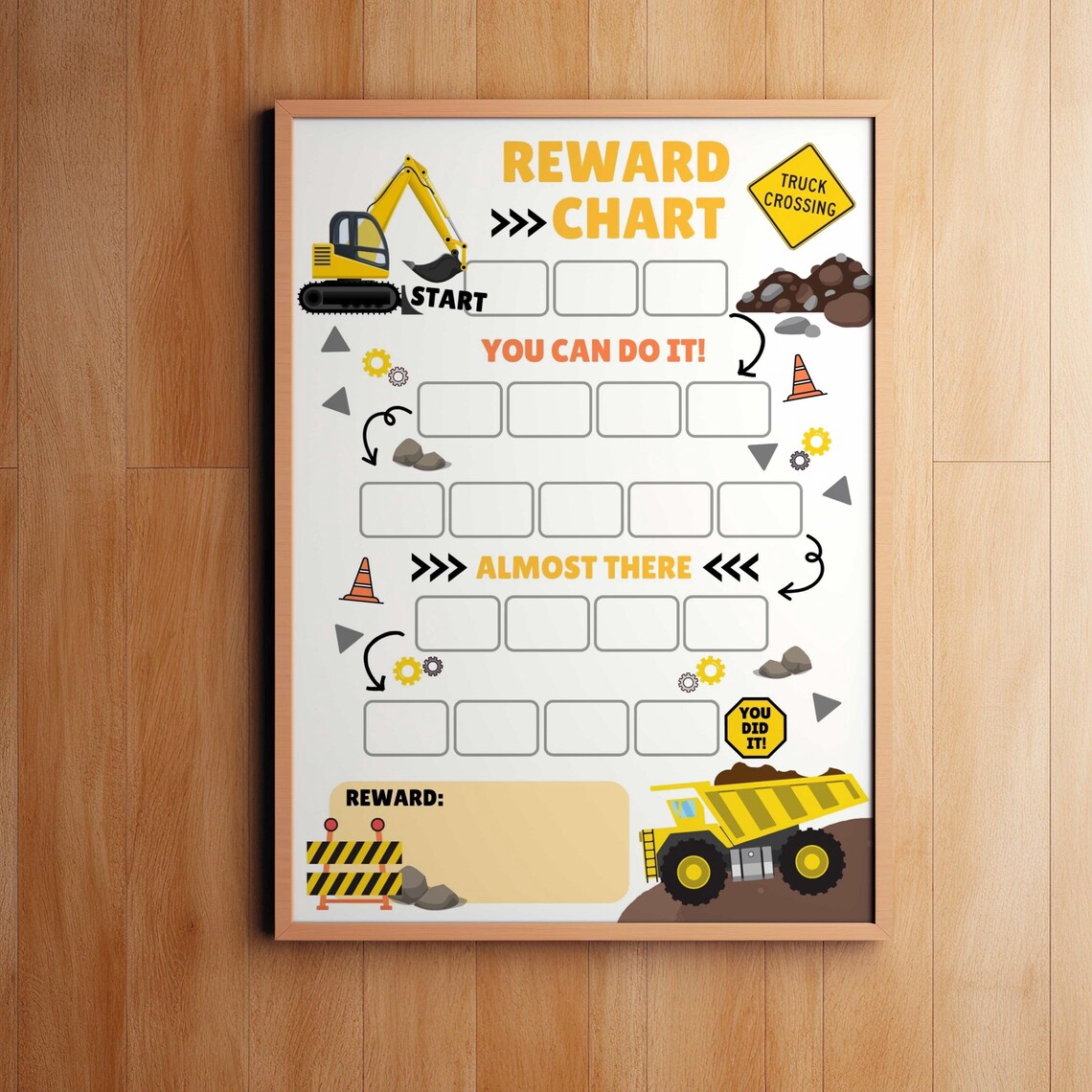 Printable Trucks Reward Chart, Boys Truck Sticker Chart,kids Behaviour ...
