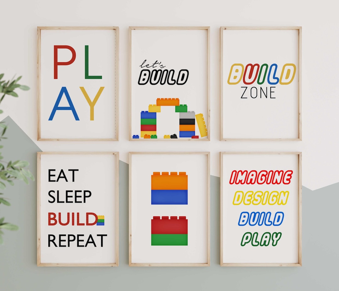 Kids Building Blocks Prints, Bedroom Posters, Block Posters, Block ...