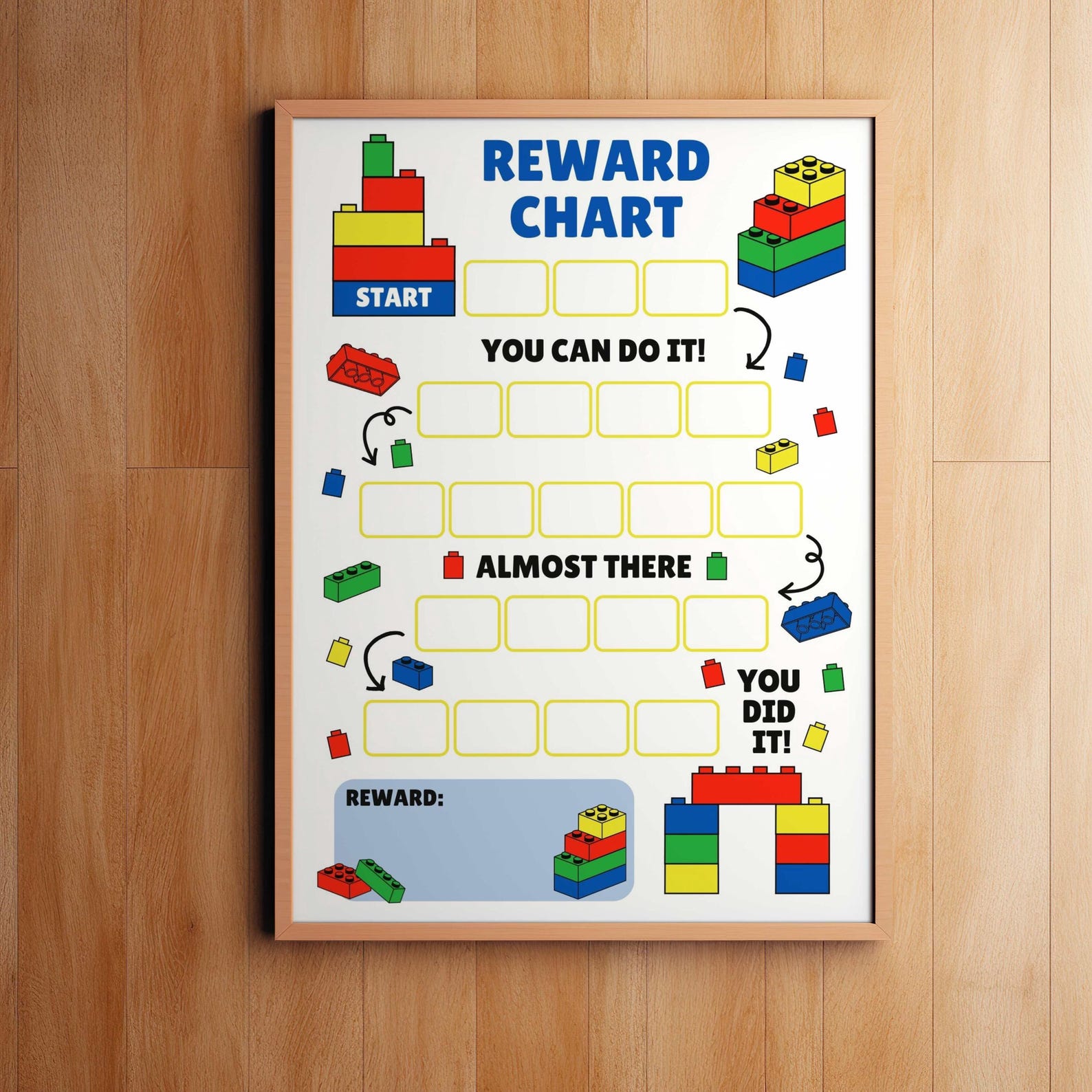 Building Blocks Reward Chart, Block Sticker Chart,kids Behaviour Chart ...