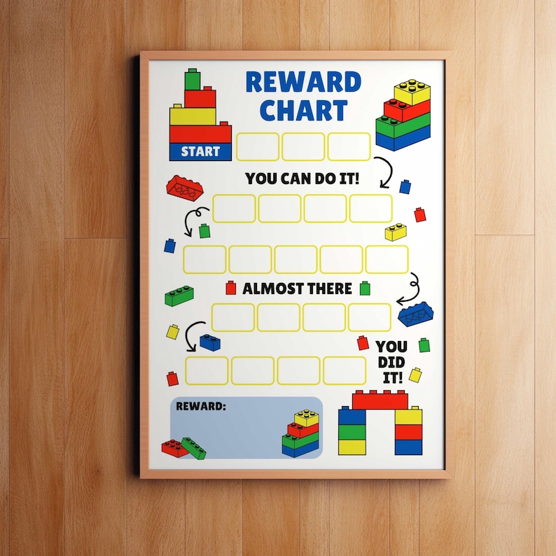 Building Blocks Reward Chart, Block Sticker Chart,kids Behaviour Chart ...