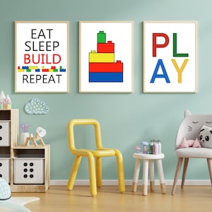 Kids Building Blocks Prints, Bedroom Posters, Block Posters, Block ...