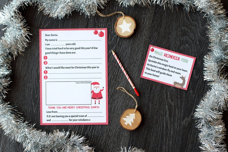 Magic Reindeer Food & Letter to Santa Printable Christmas - Etsy