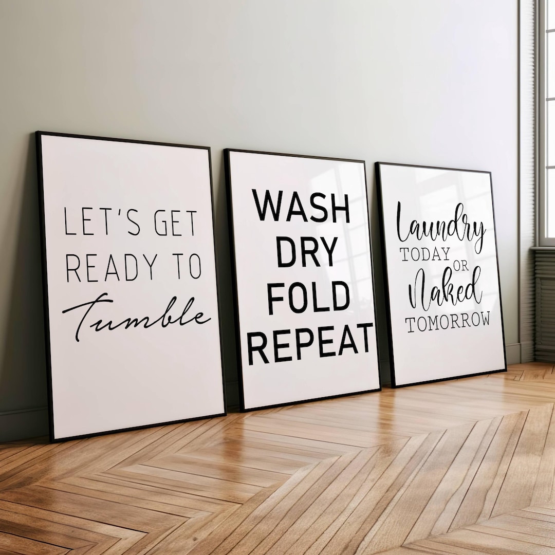 Laundry Sayings Prints, Home Decor Laundry Wall Art Prints, Utility ...